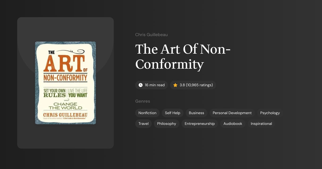 The Art Of Non-Conformity Book Summary