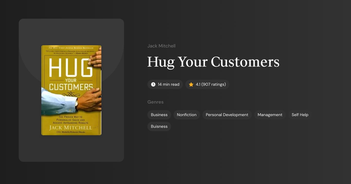 Hug Your Customers Book Summary