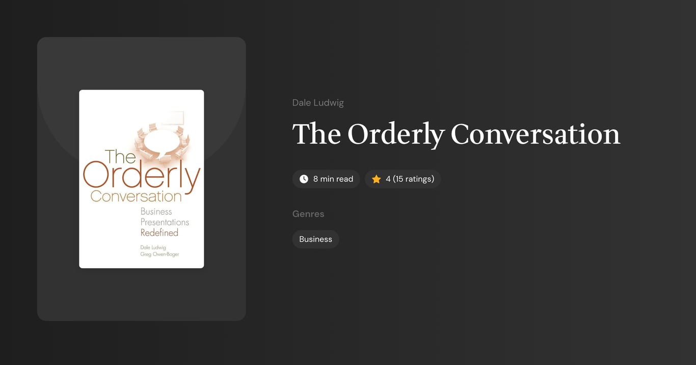 The Orderly Conversation Book Summary