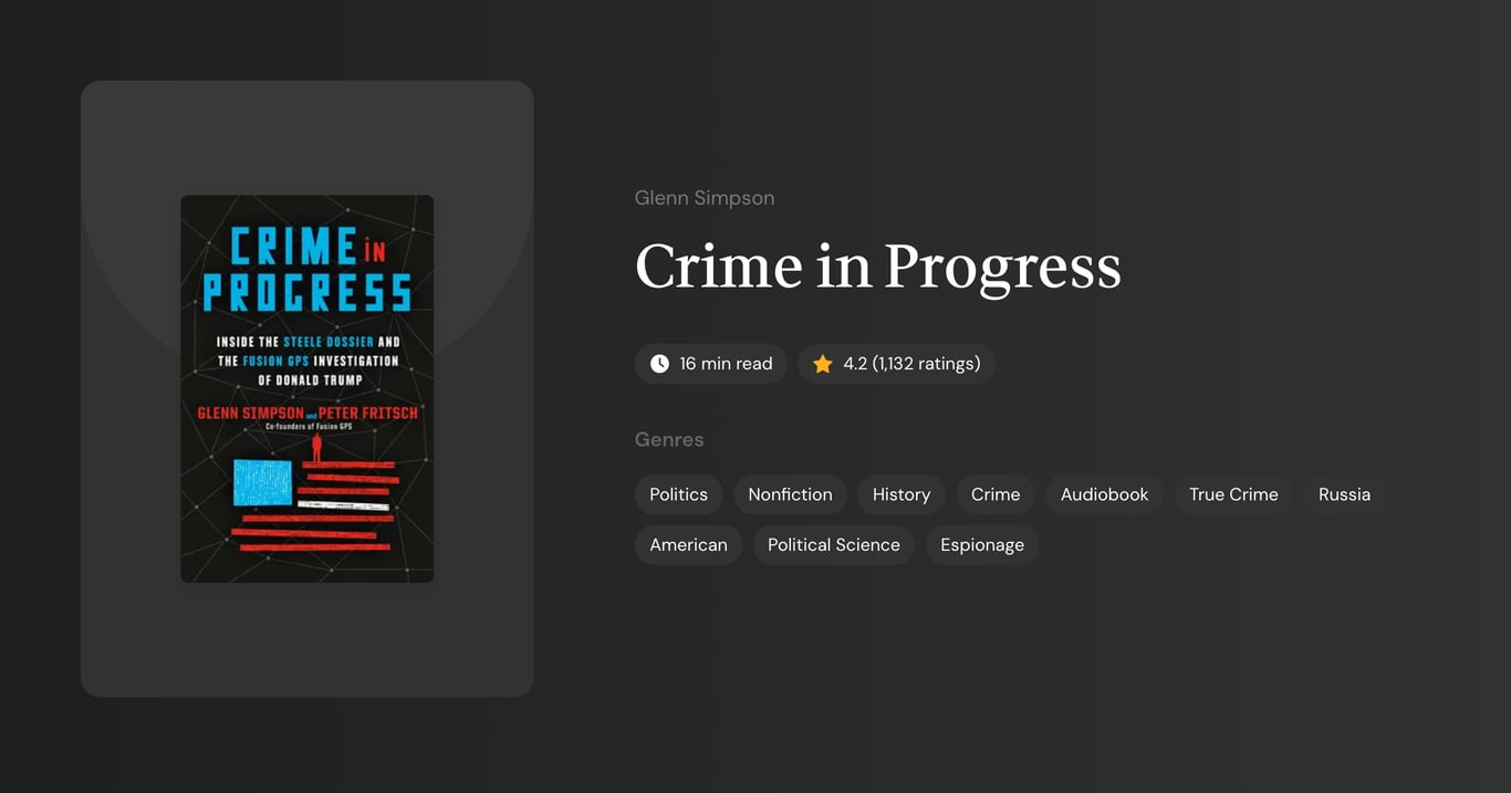 Crime in Progress Book Summary