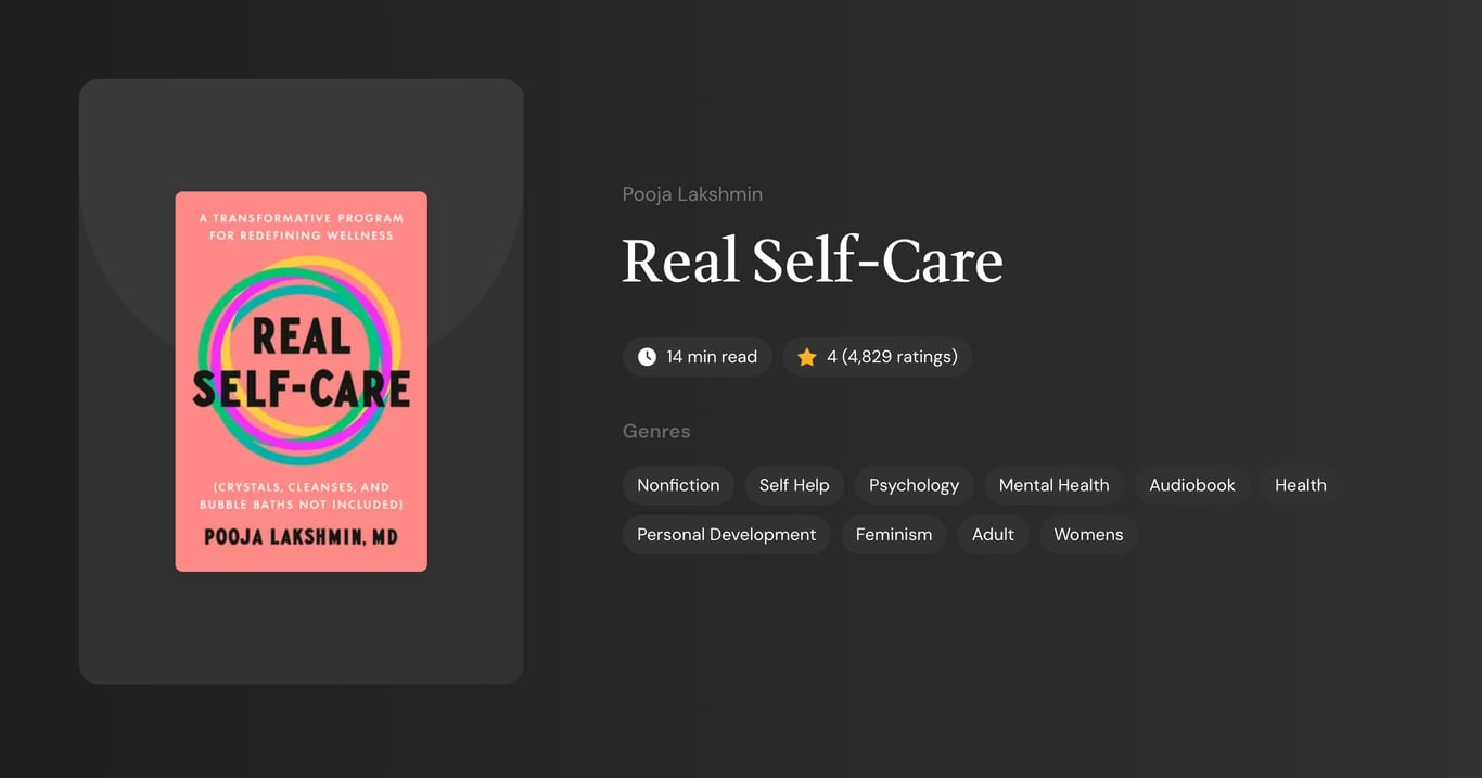 Real Self-Care Book Summary