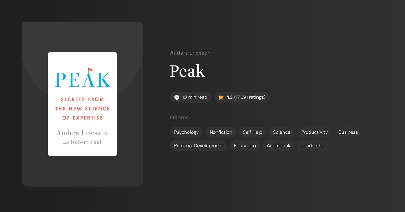 Peak Book Summary