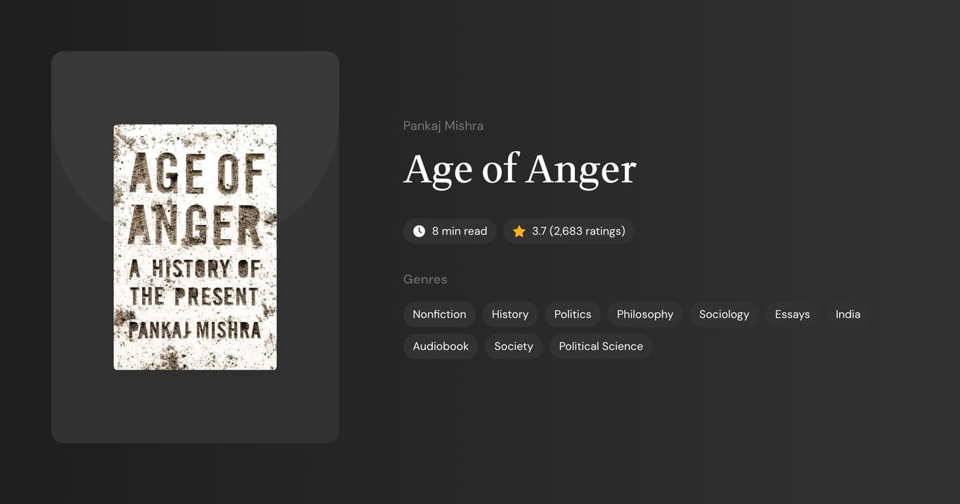 Age of Anger Book Summary