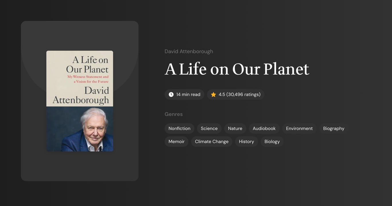 A Life on Our Planet Book Summary