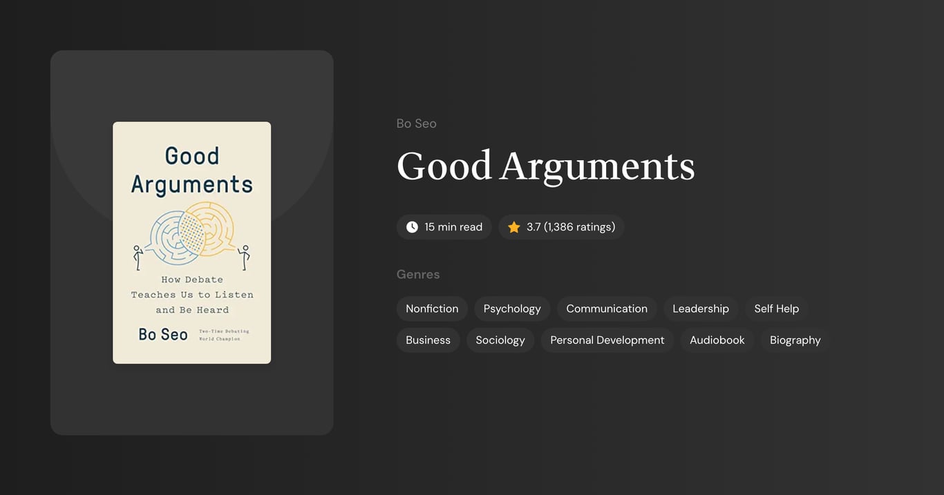 Good Arguments Book Summary
