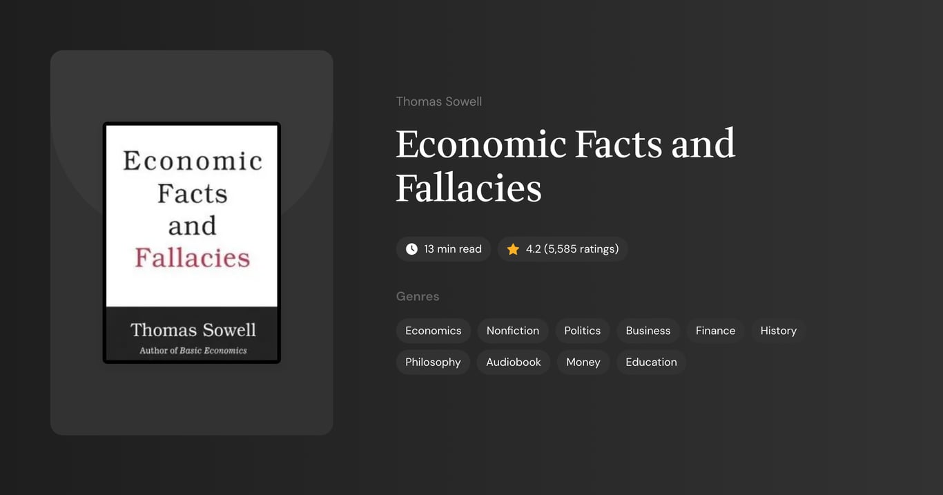 Economic Facts and Fallacies Book Summary