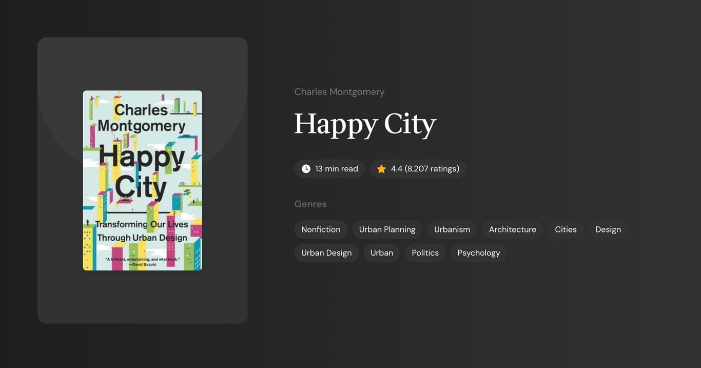 Happy City Book Summary