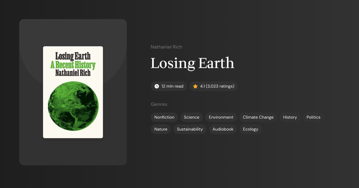 Losing Earth Book Summary