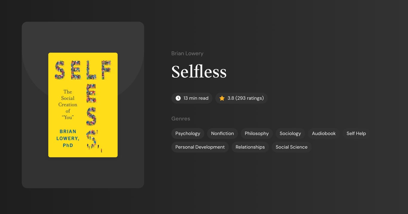 Selfless Book Summary