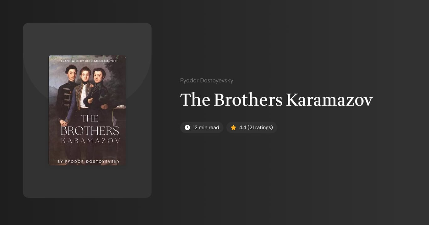 The Brothers Karamazov Book Summary