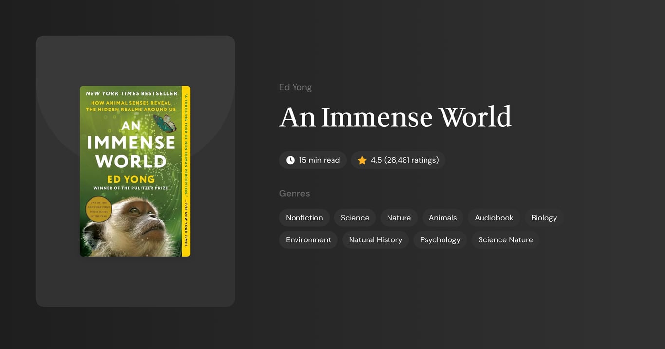 An Immense World Book Summary