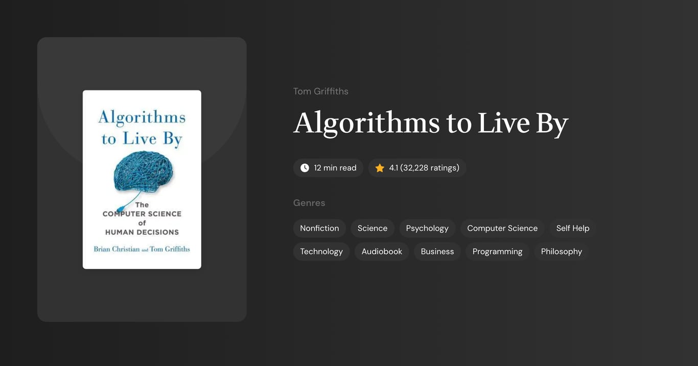 Algorithms to Live By Book Summary