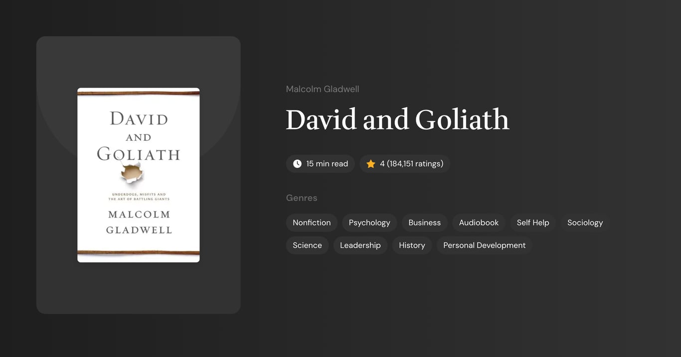 David and Goliath Book Summary