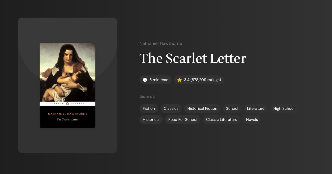 The Scarlet Letter Book Summary