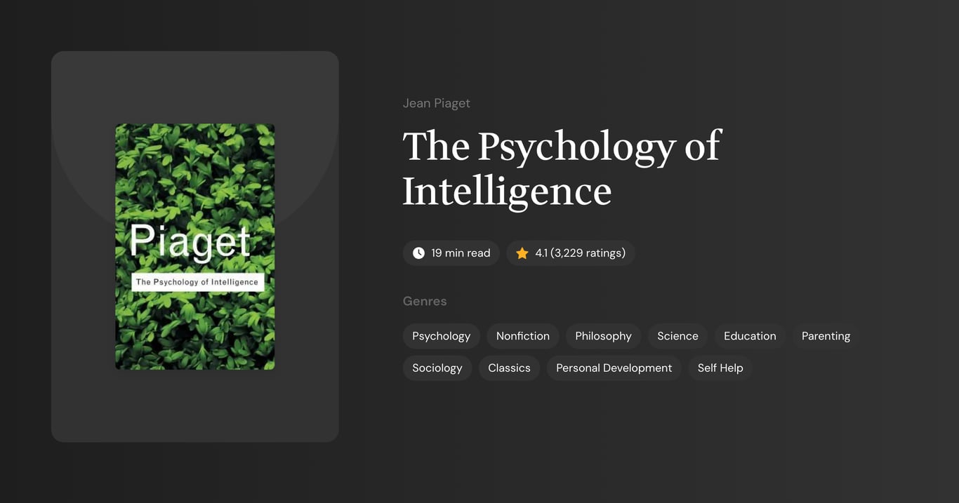 The Psychology of Intelligence Book Summary
