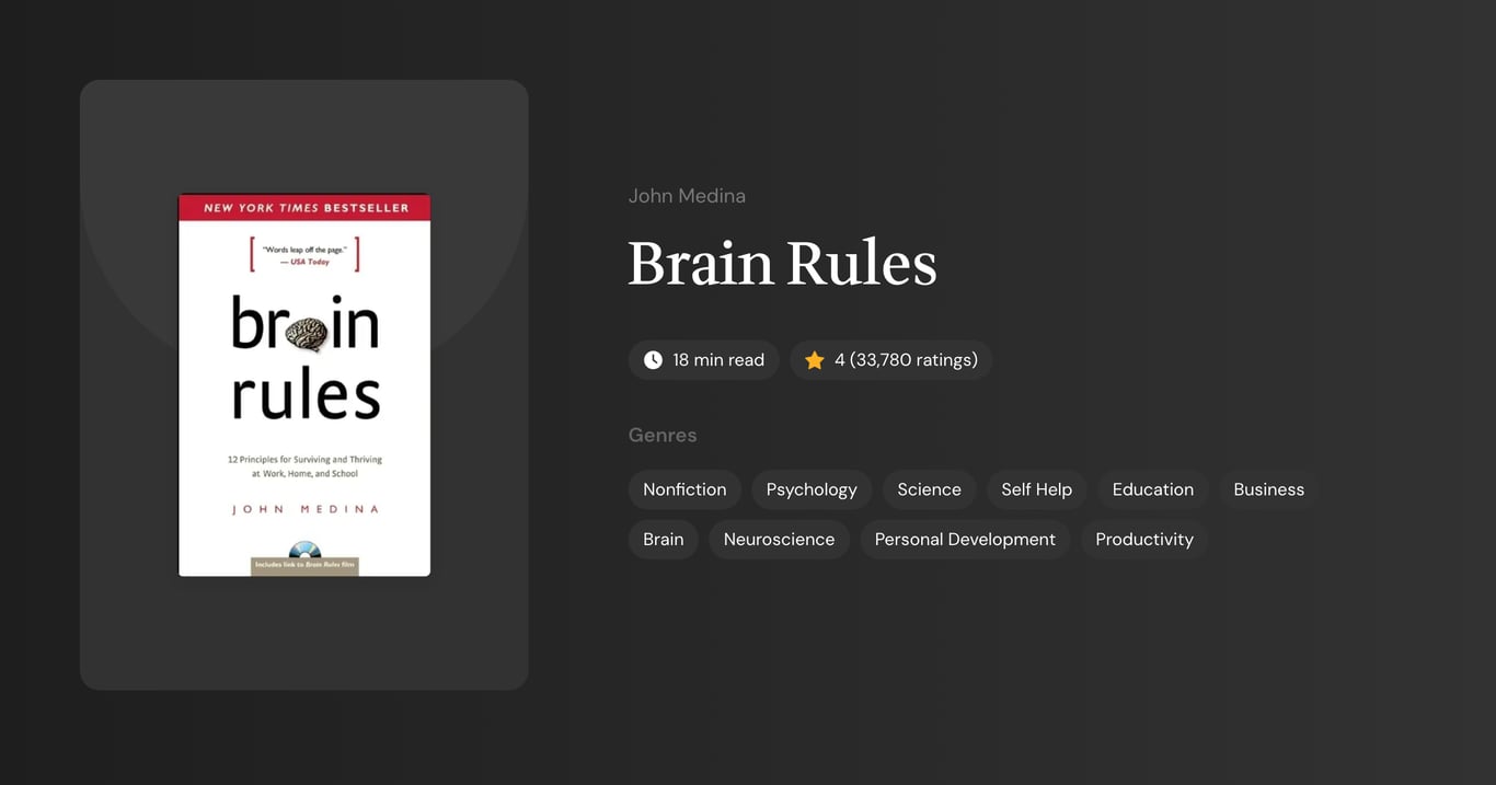 Brain Rules Book Summary