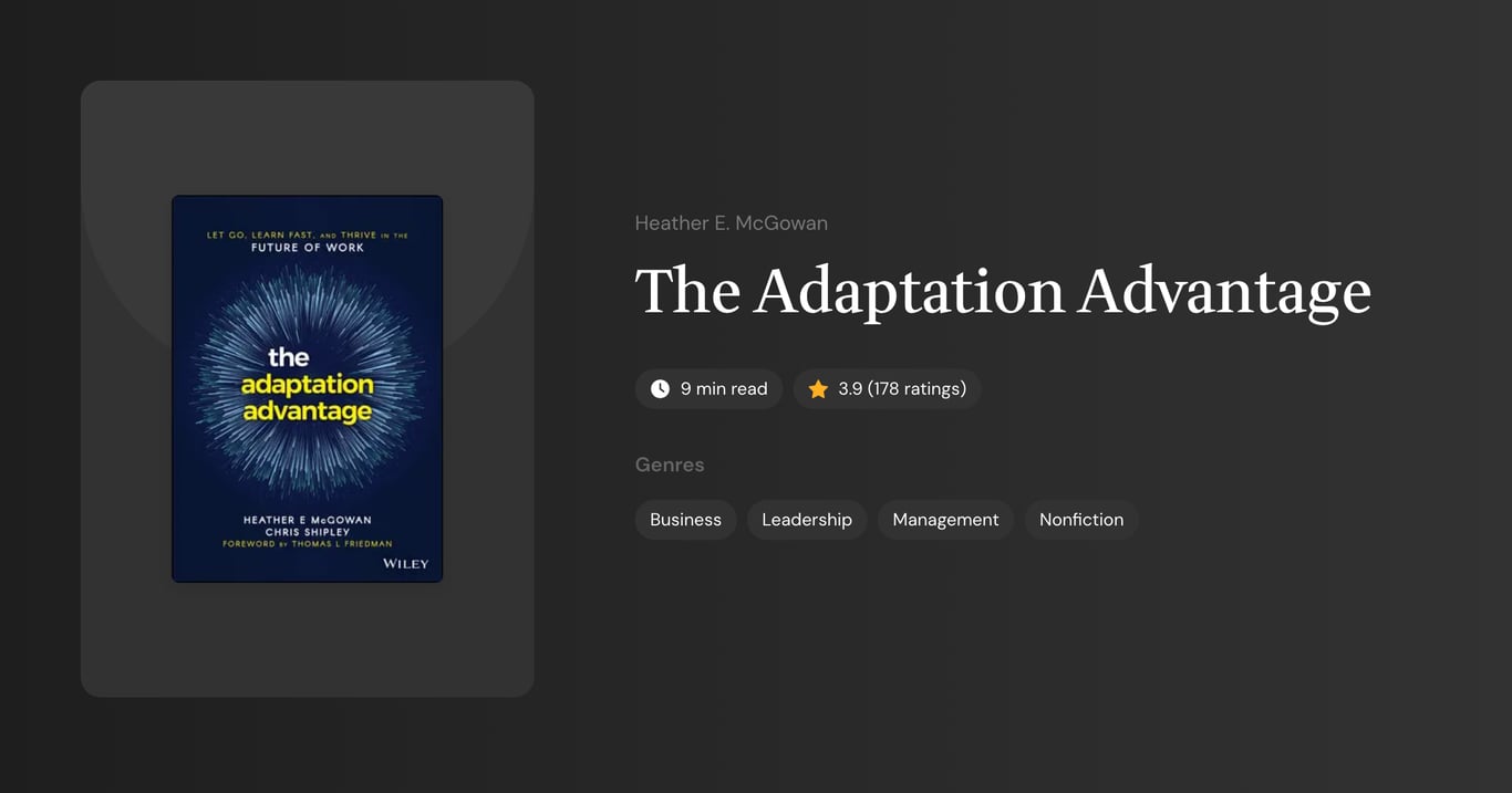 The Adaptation Advantage Book Summary