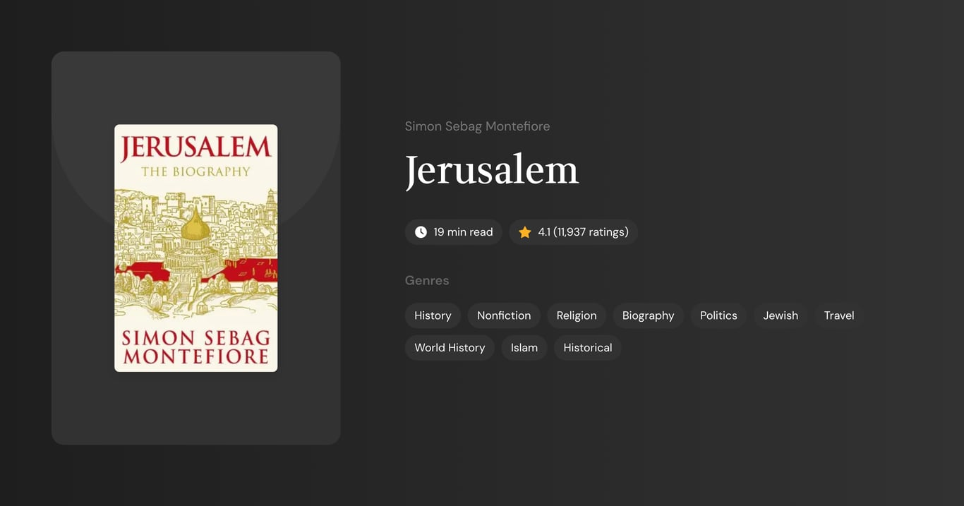 Jerusalem Book Summary