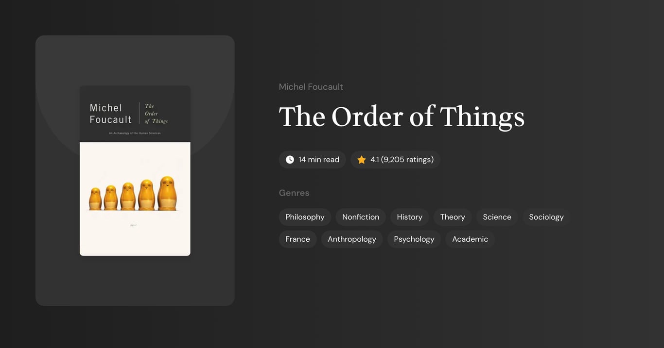 The Order of Things Book Summary