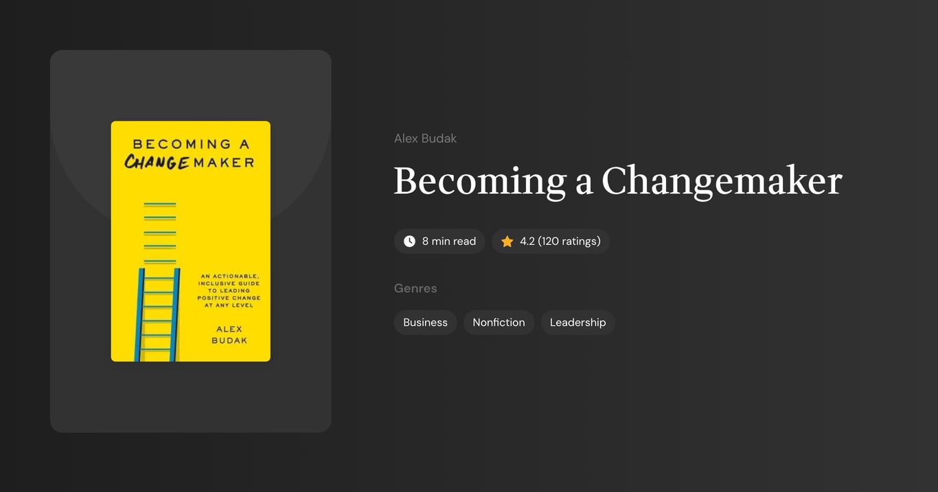Becoming a Changemaker Book Summary