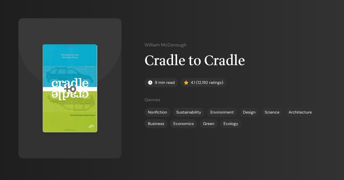 Cradle to Cradle Book Summary
