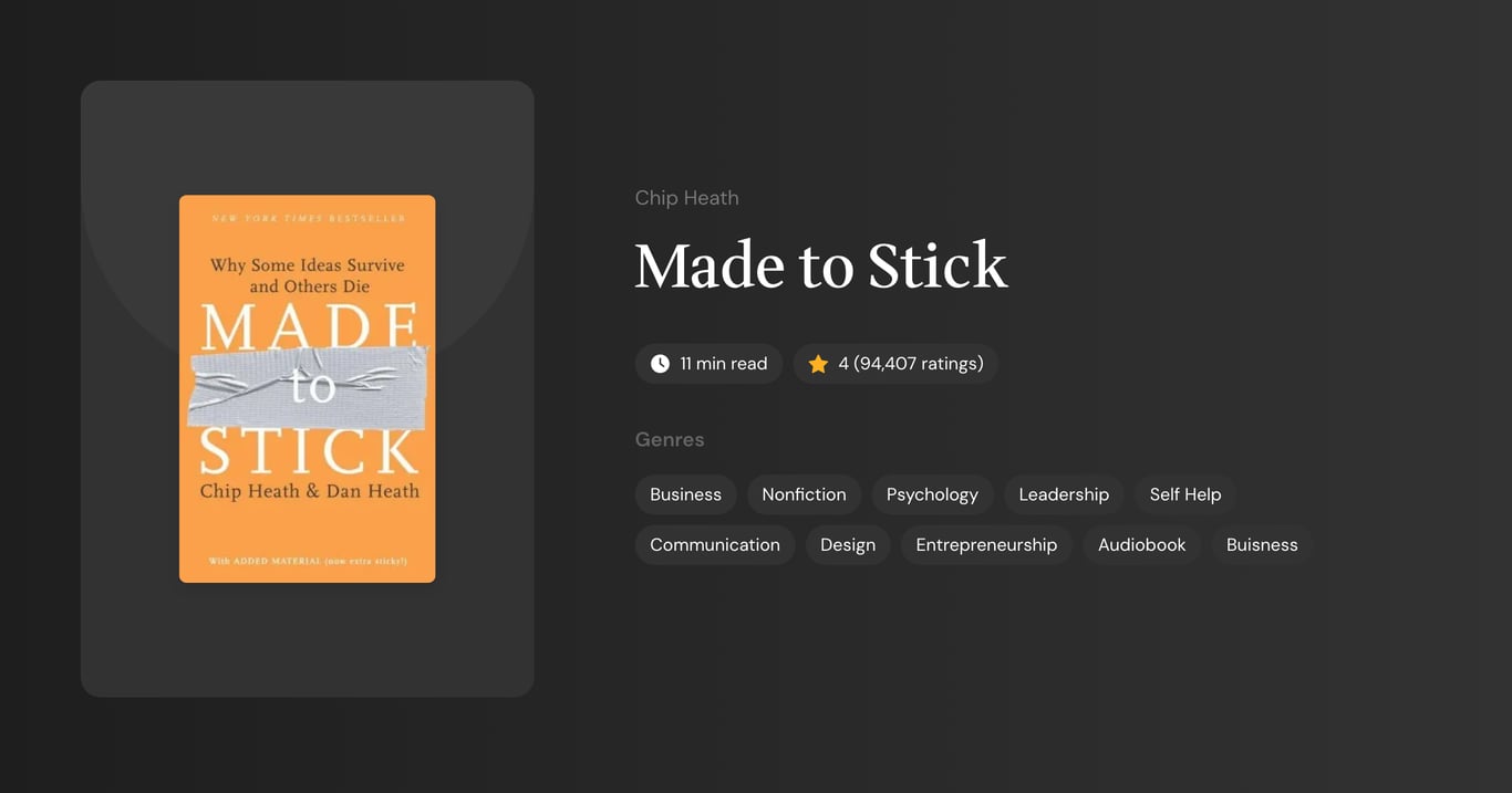 Made to Stick Book Summary